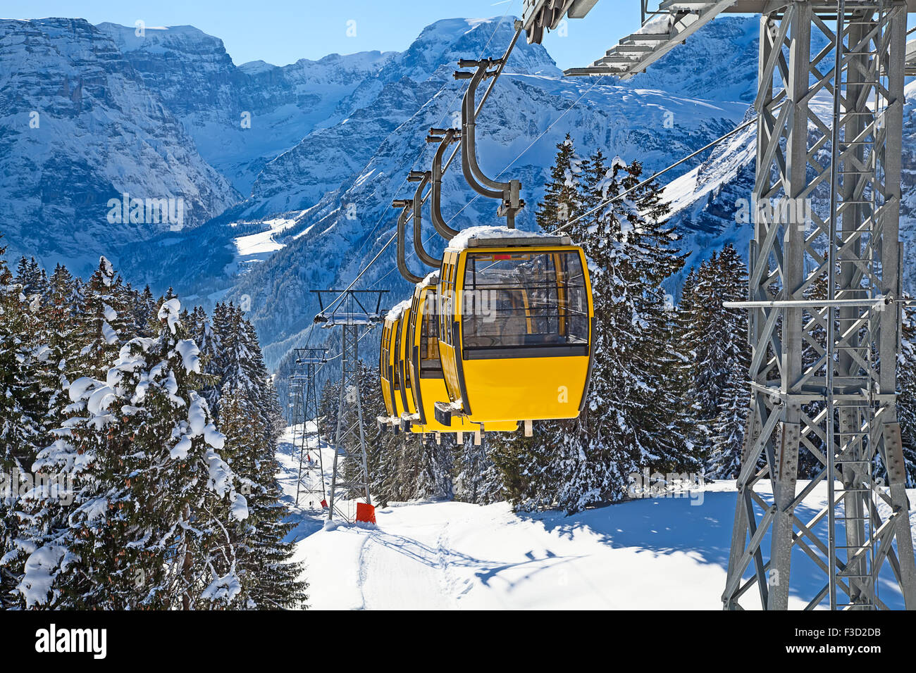Winter in the swiss alps (Braunwald, Glarus, Switzerland Stock Photo ...