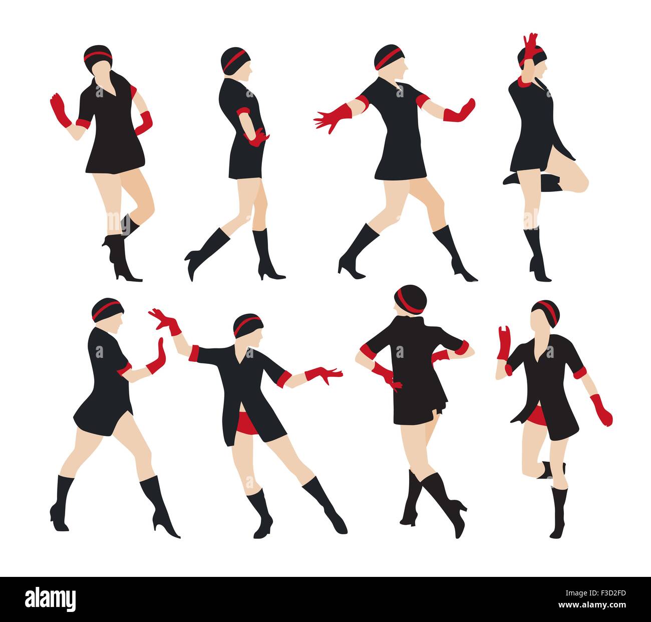 Silhouette of a Dancing Woman Vector Illustration Stock Vector Image ...