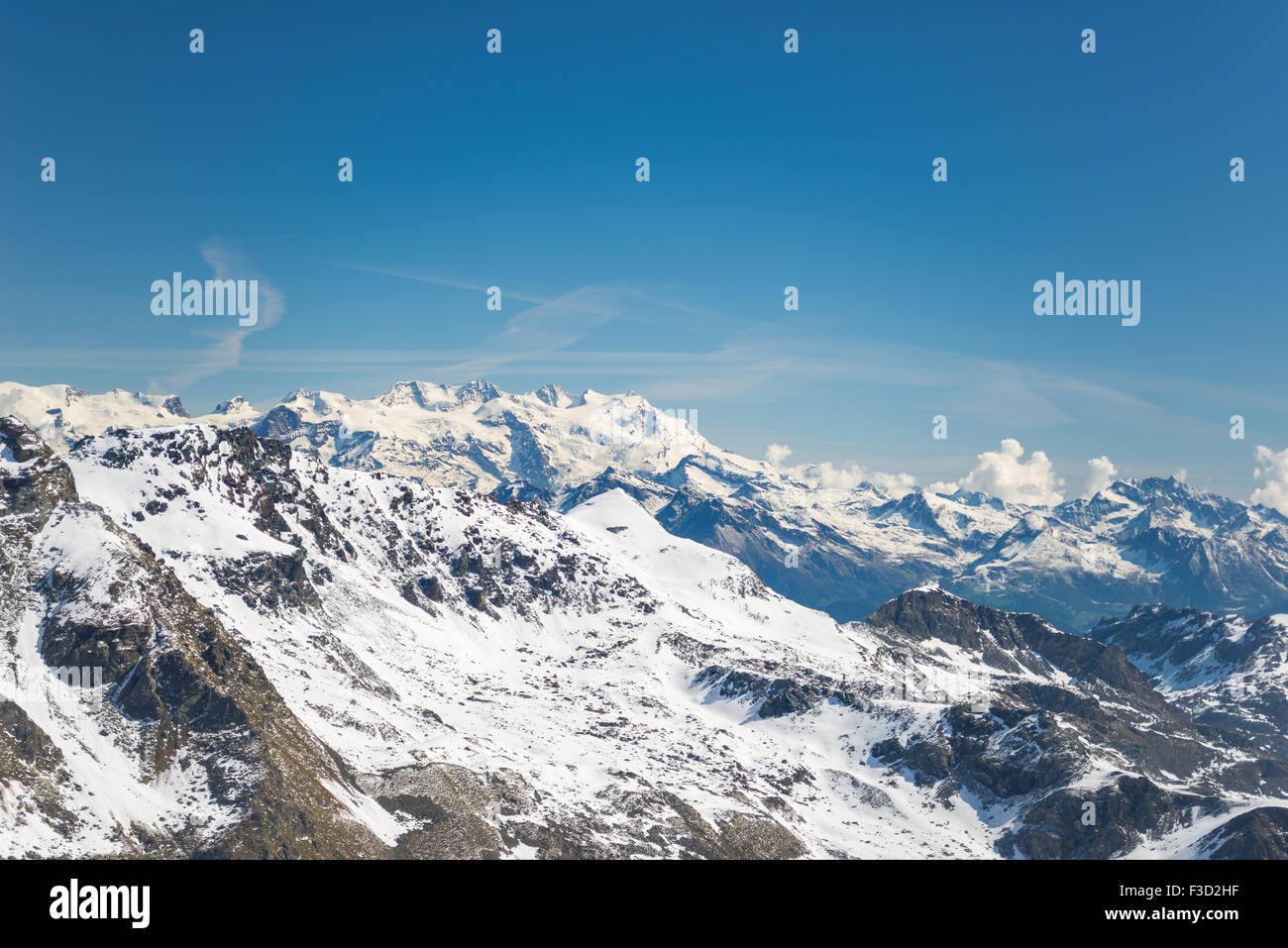 Stunning view of high mountain peaks in the italian alpine arc, in a ...