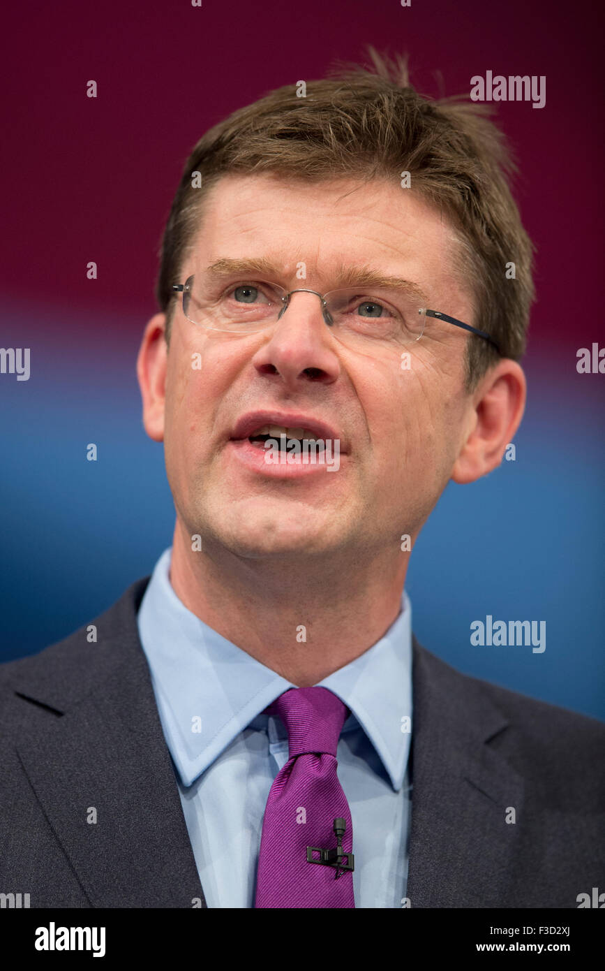 Manchester, UK. 5th October 2015. The Rt Hon Greg Clark MP, Secretary ...