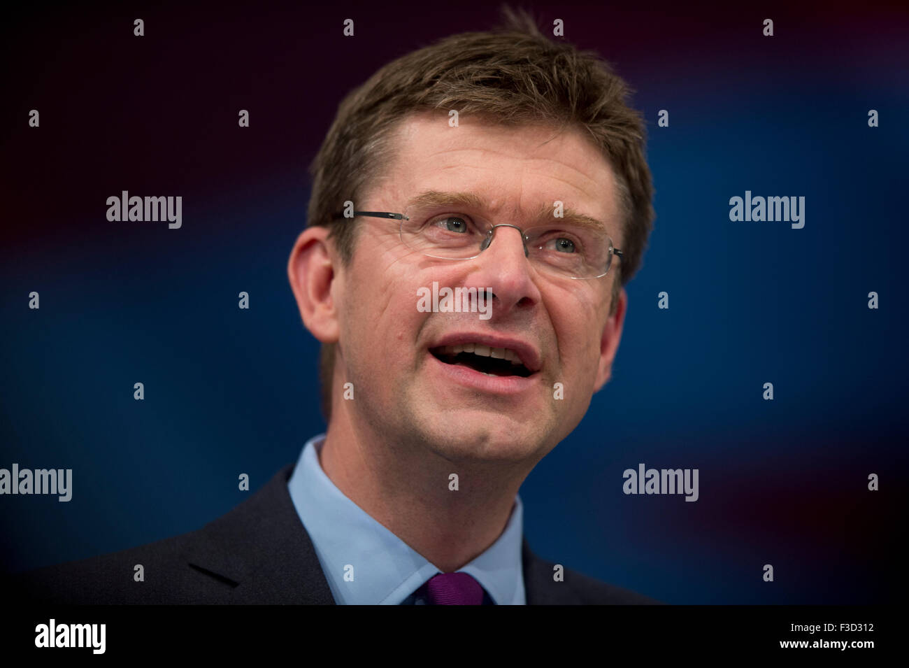 Manchester, UK. 5th October 2015. The Rt Hon Greg Clark MP, Secretary ...