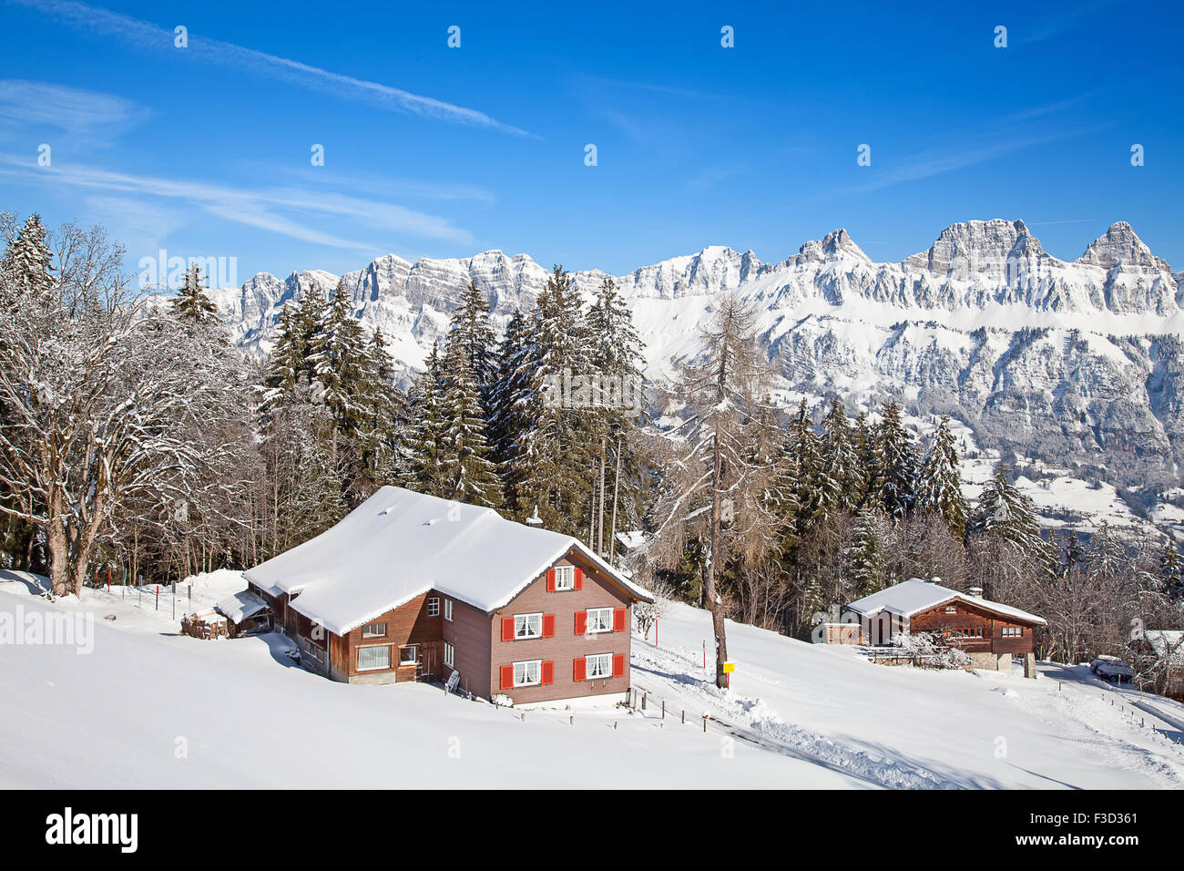 Slope on the skiing resort Flumserberg. Switzerland Stock Photo - Alamy