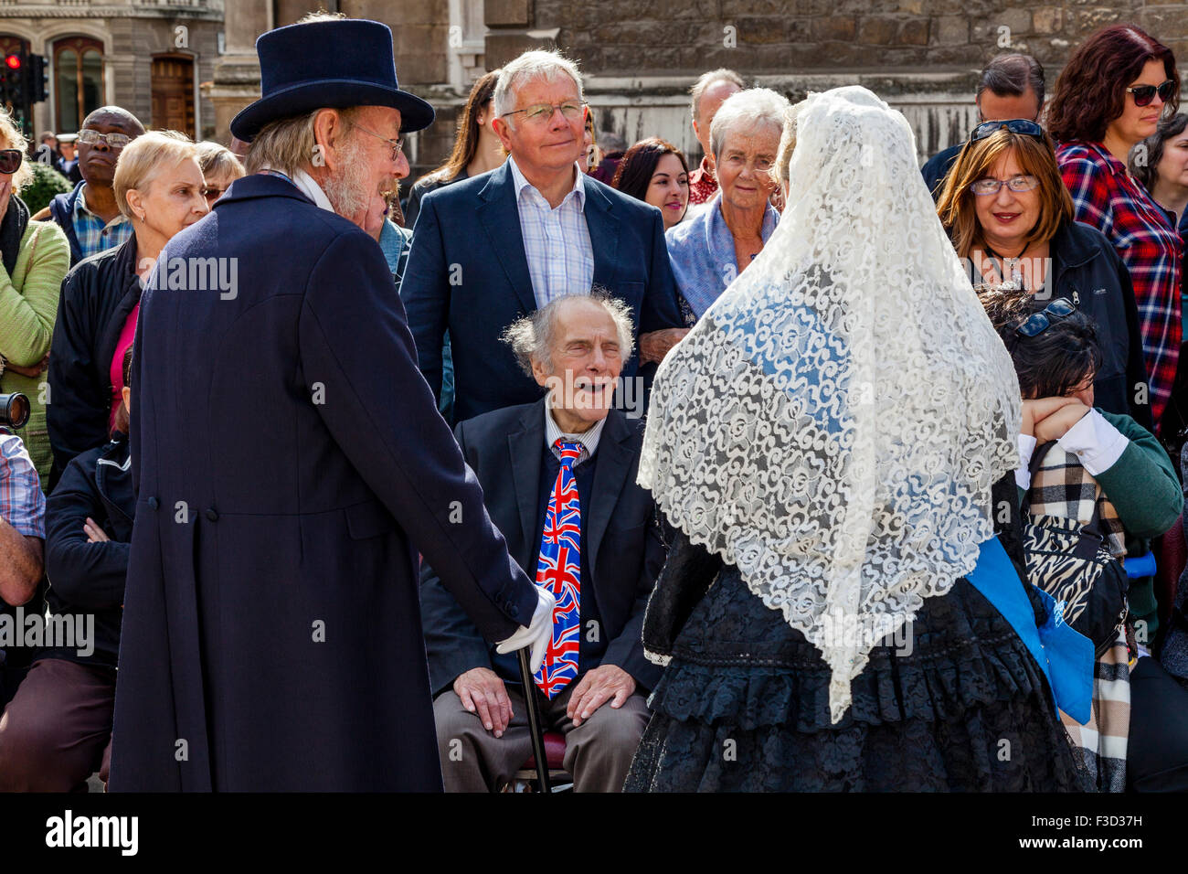 A Couple In Victorian Costume Entertain The Crowd At The Annual Pearly ...