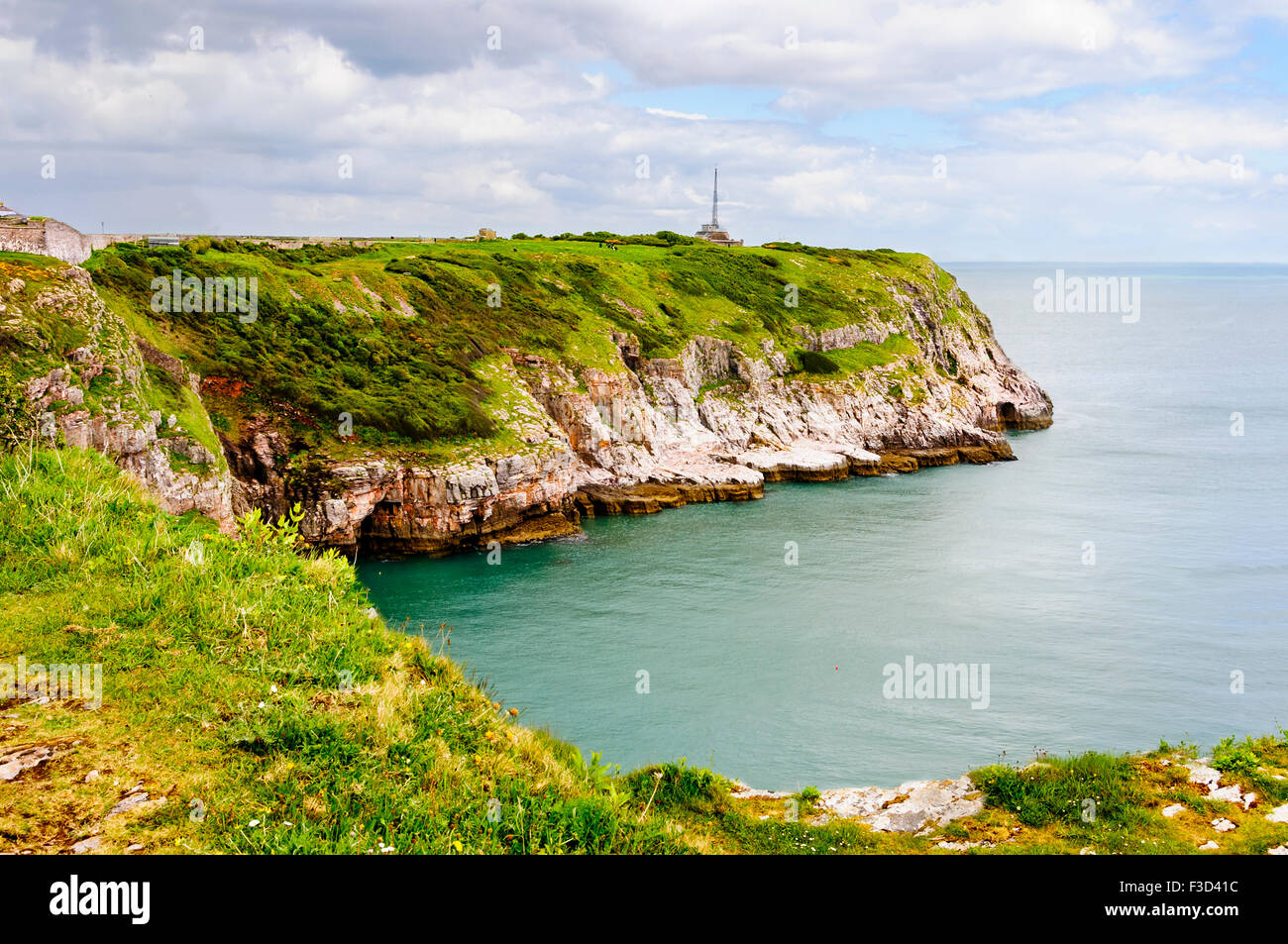 The coastal headland of Berry Head at the southern end of Torbay, a ...