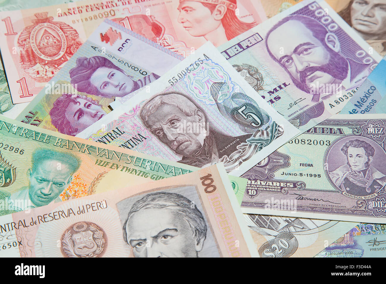 Variety of South American banknotes Stock Photo - Alamy