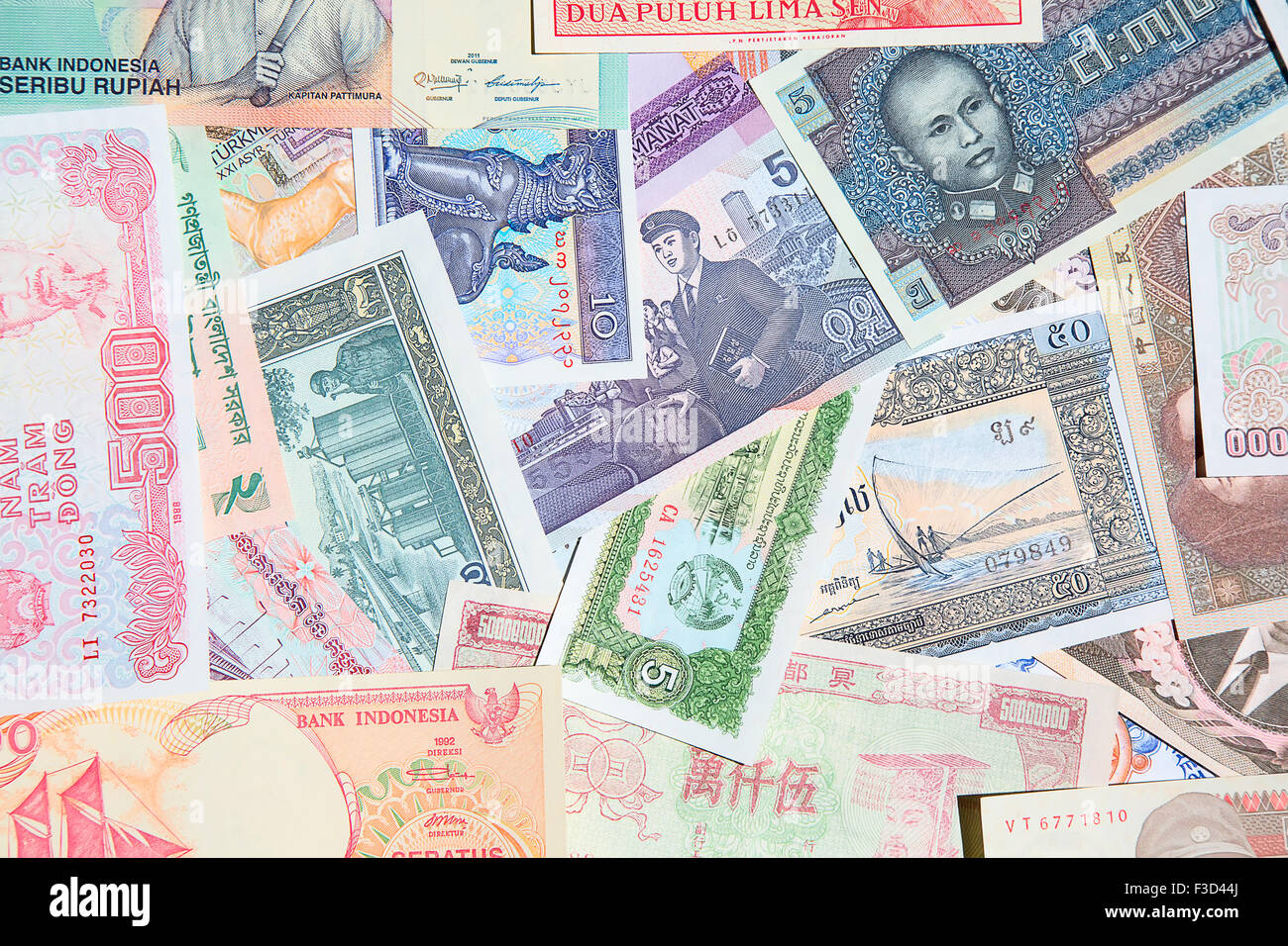Variety of the Asian banknotes Stock Photo - Alamy