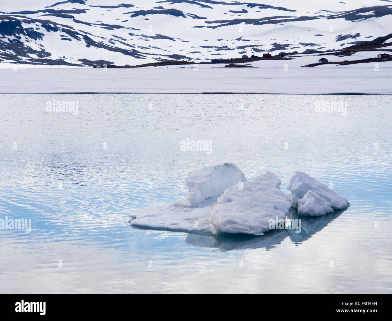 Norwegian mountain panorama, Finse lake, Hardangervidda Norway, some ...