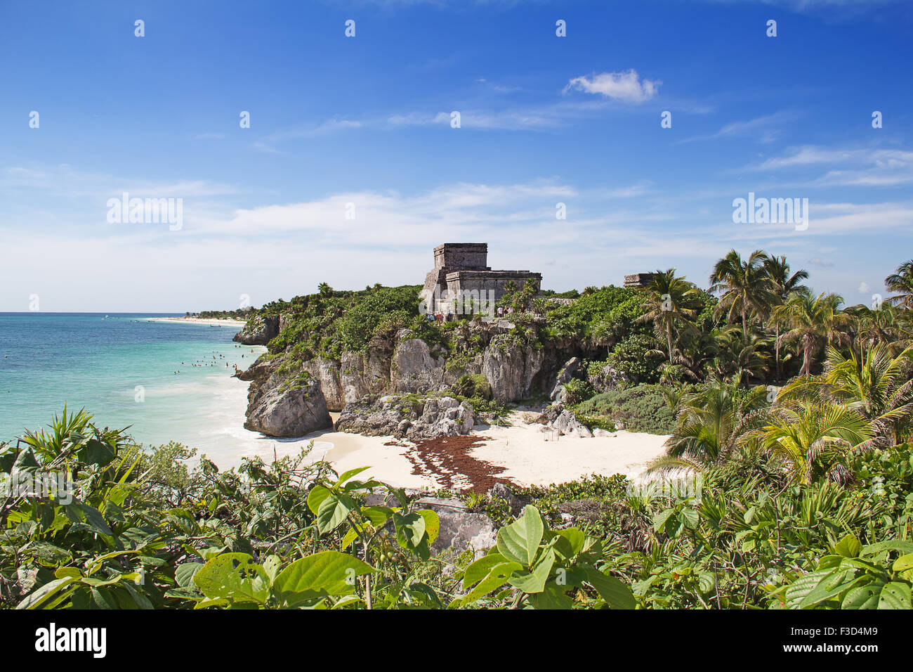 Ruins of the Mayan fortress and temple near Tulum, Mexico Stock Photo ...