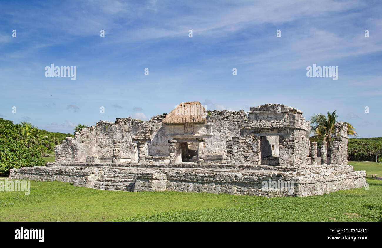 Ruins of the Mayan fortress and temple near Tulum, Mexico Stock Photo ...