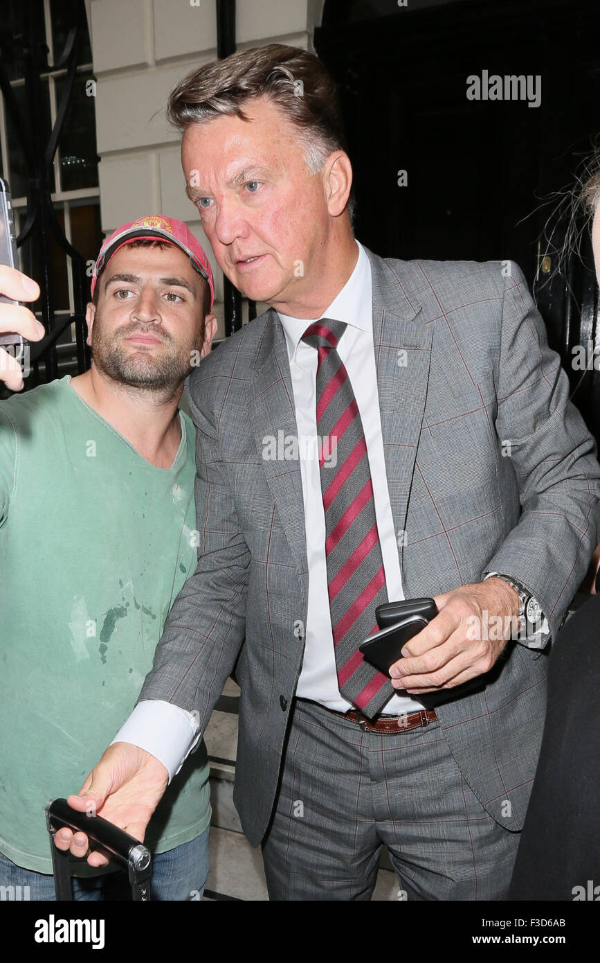 Premiership managers leaving the FA annual meeting Featuring: Louis Van ...