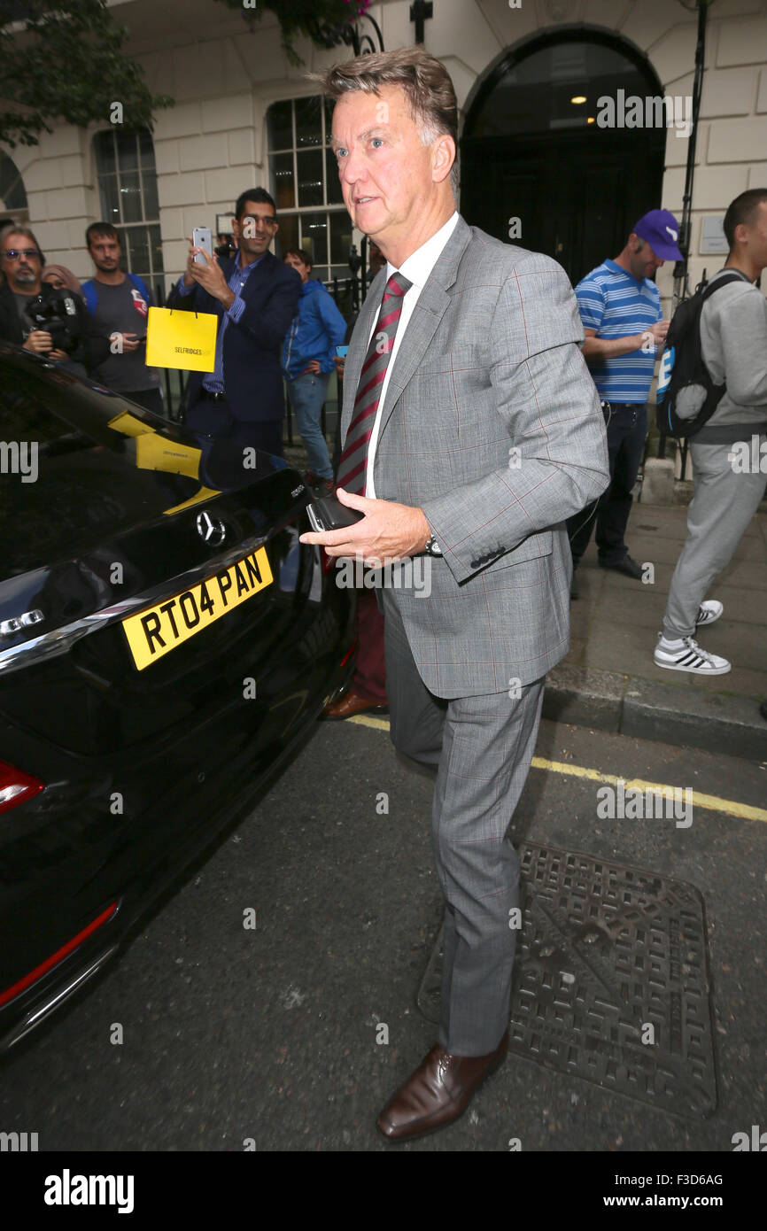 Premiership managers leaving the FA annual meeting Featuring: Louis Van ...