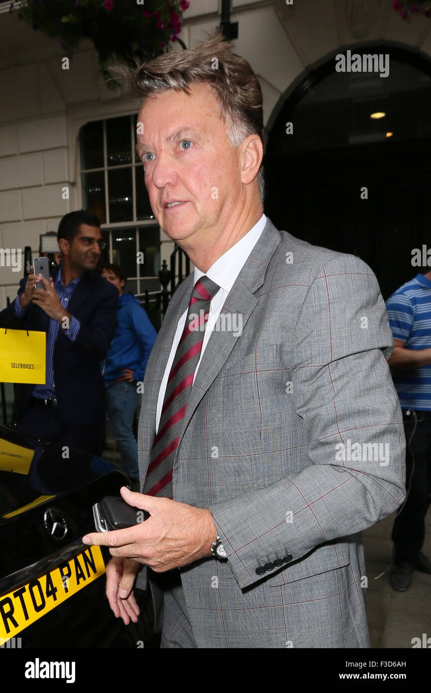 Premiership managers leaving the FA annual meeting Featuring: Louis Van ...