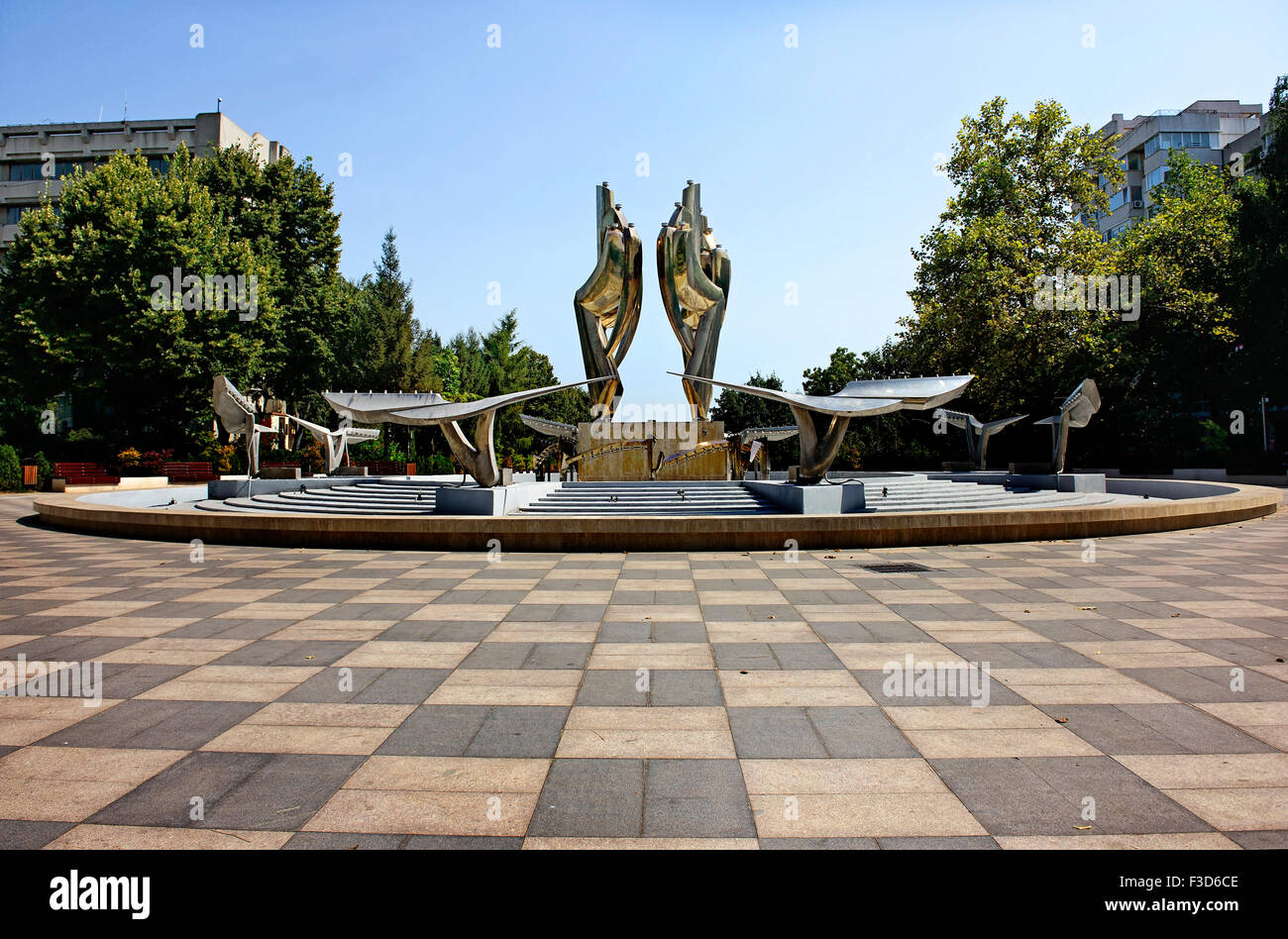 Renovated fountain in Braila, Romania Stock Photo - Alamy