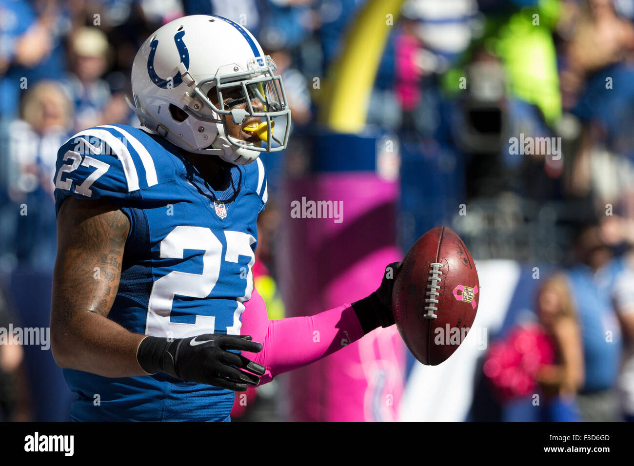 Overtime. 4th Oct, 2015. Indianapolis Colts free safety Winston Guy (27 ...