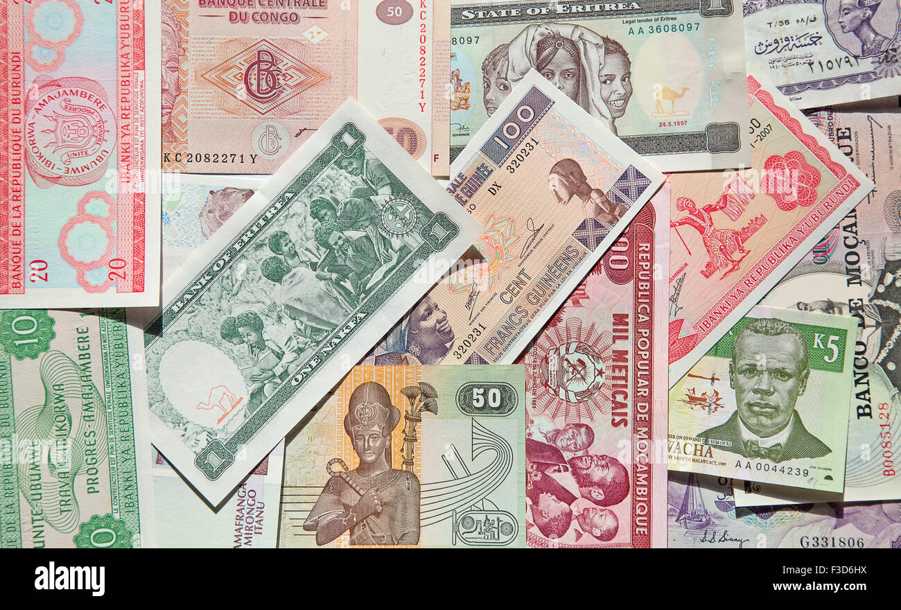 Variety of the African banknotes Stock Photo - Alamy