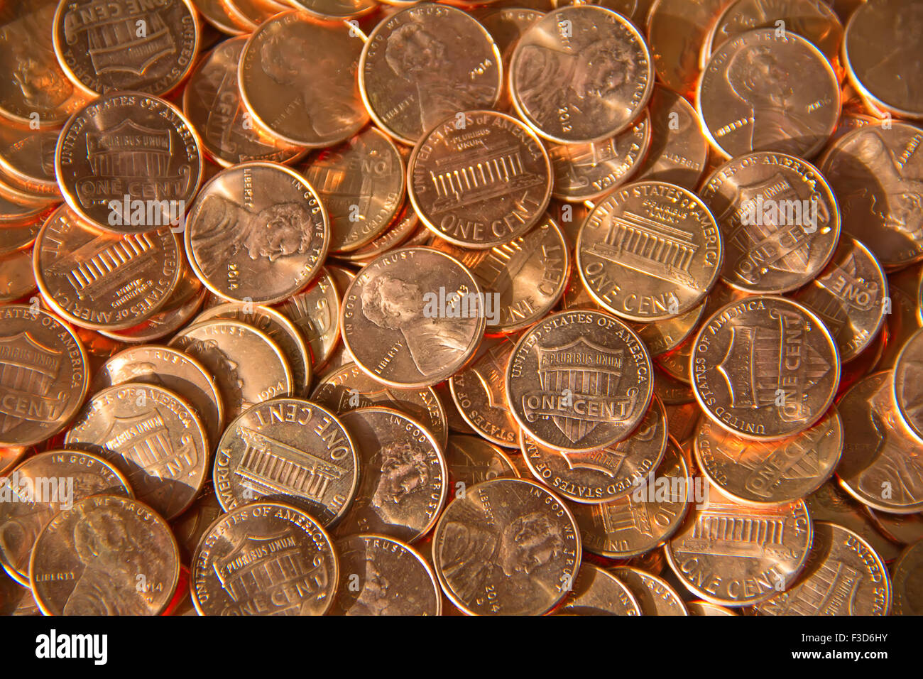 Huge pile of the US coins Stock Photo - Alamy