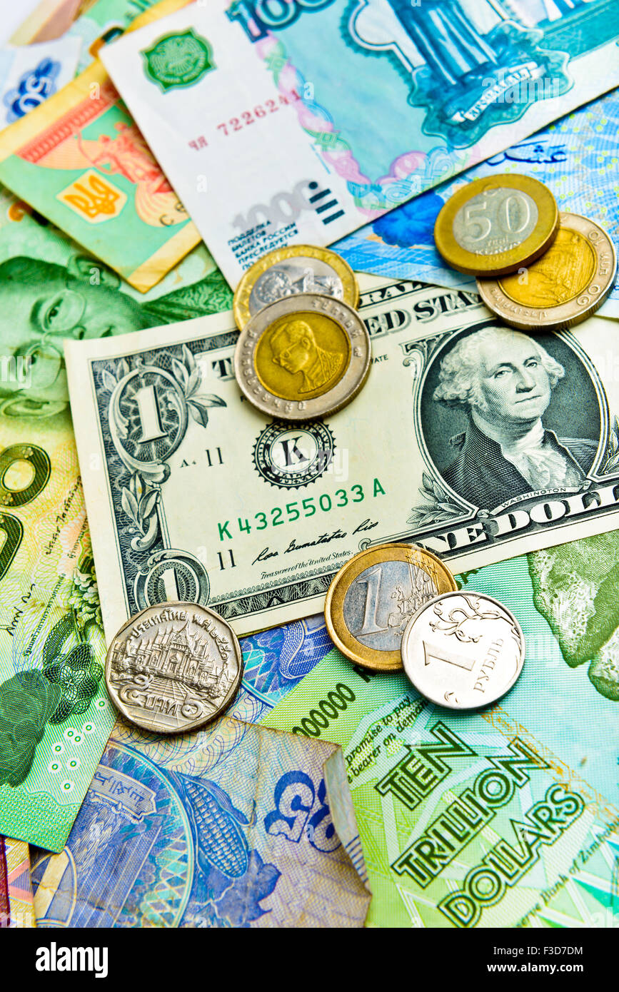 Major currencies in the world Stock Photo - Alamy