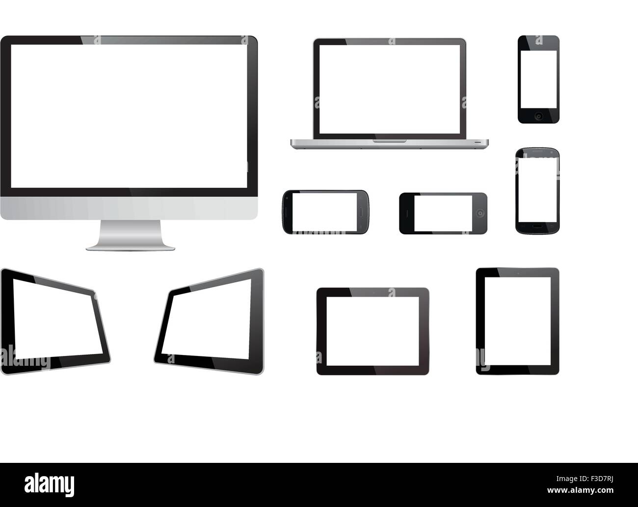 This image is a vector file representing a vector collection of isolated media devices Stock ...