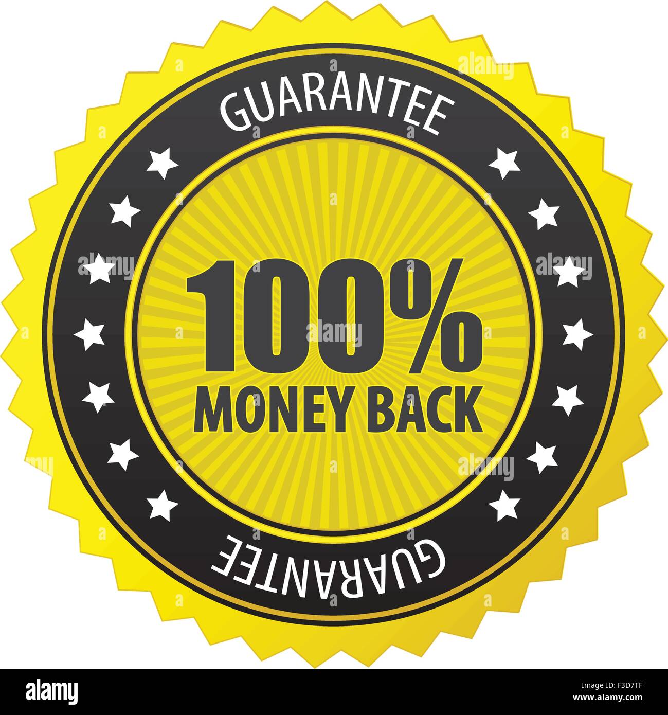 This image is a vector file representing 100% guarantee label Stock ...