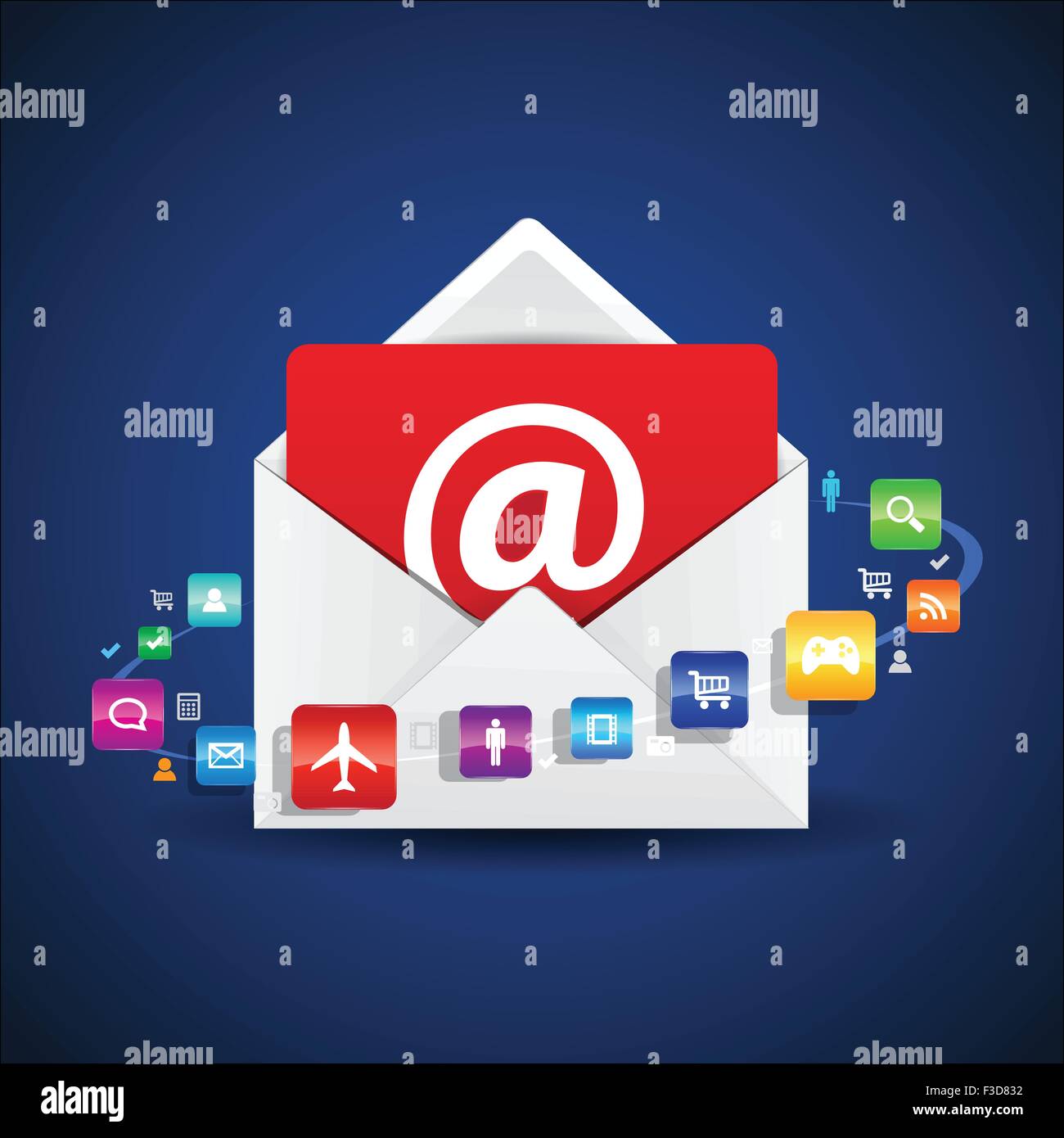 This image is a vector file representing a email contact envelope Stock ...