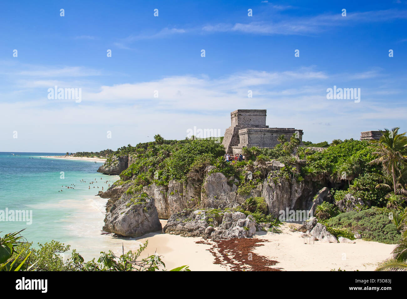 Ruins of the Mayan fortress and temple near Tulum, Mexico Stock Photo ...