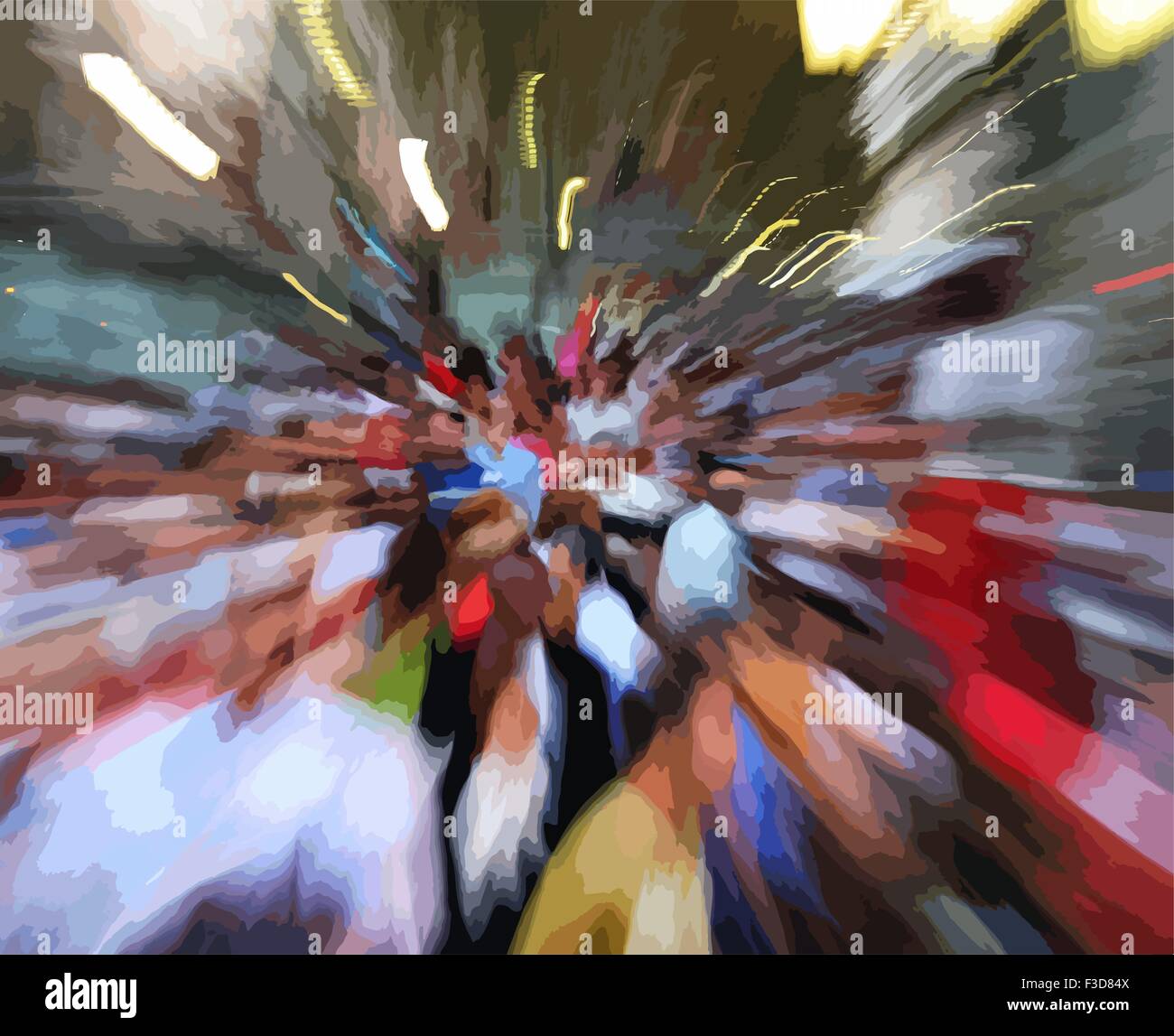 This image is a vector illustration representing an abstract motion ...