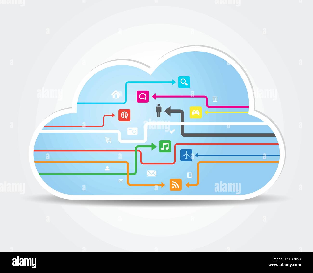 This image is a vector file representing a network cloud connection illustration Stock Vector ...