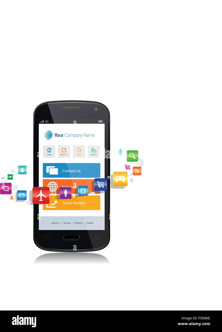 Smartphone, Vector, App, Internet, Phone, Cell Stock Vector Image & Art ...