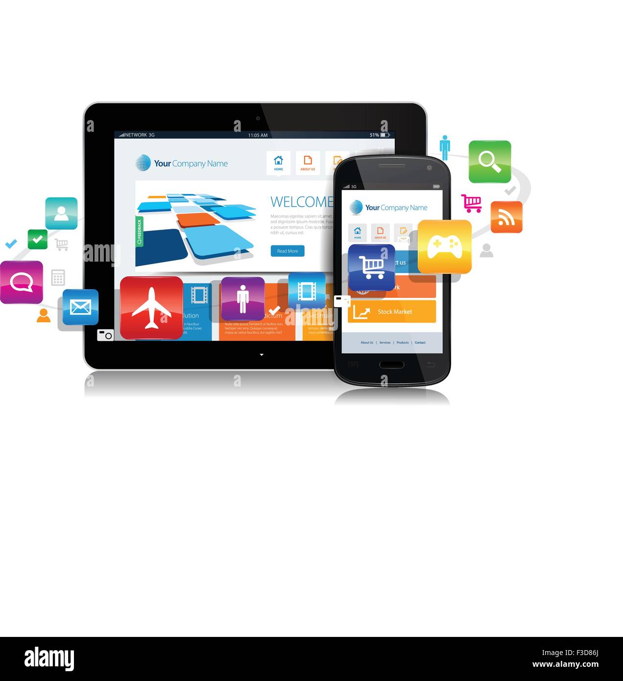 Smartphone, Vector, App, Tablet, Phone, Network Stock Vector Image ...