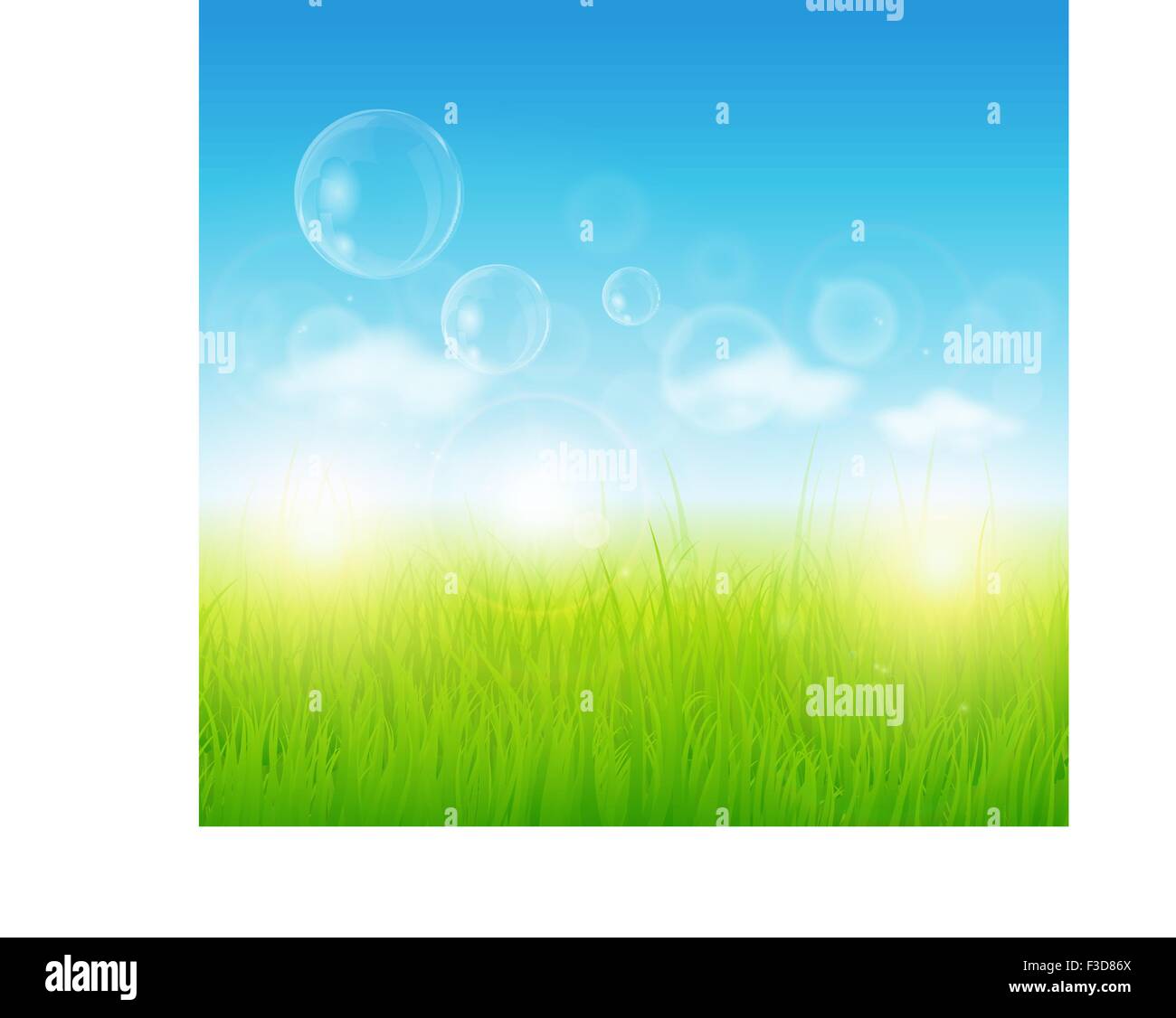 Grass, Vector, Background, Bubble, Summer, Spring Stock Vector Image ...