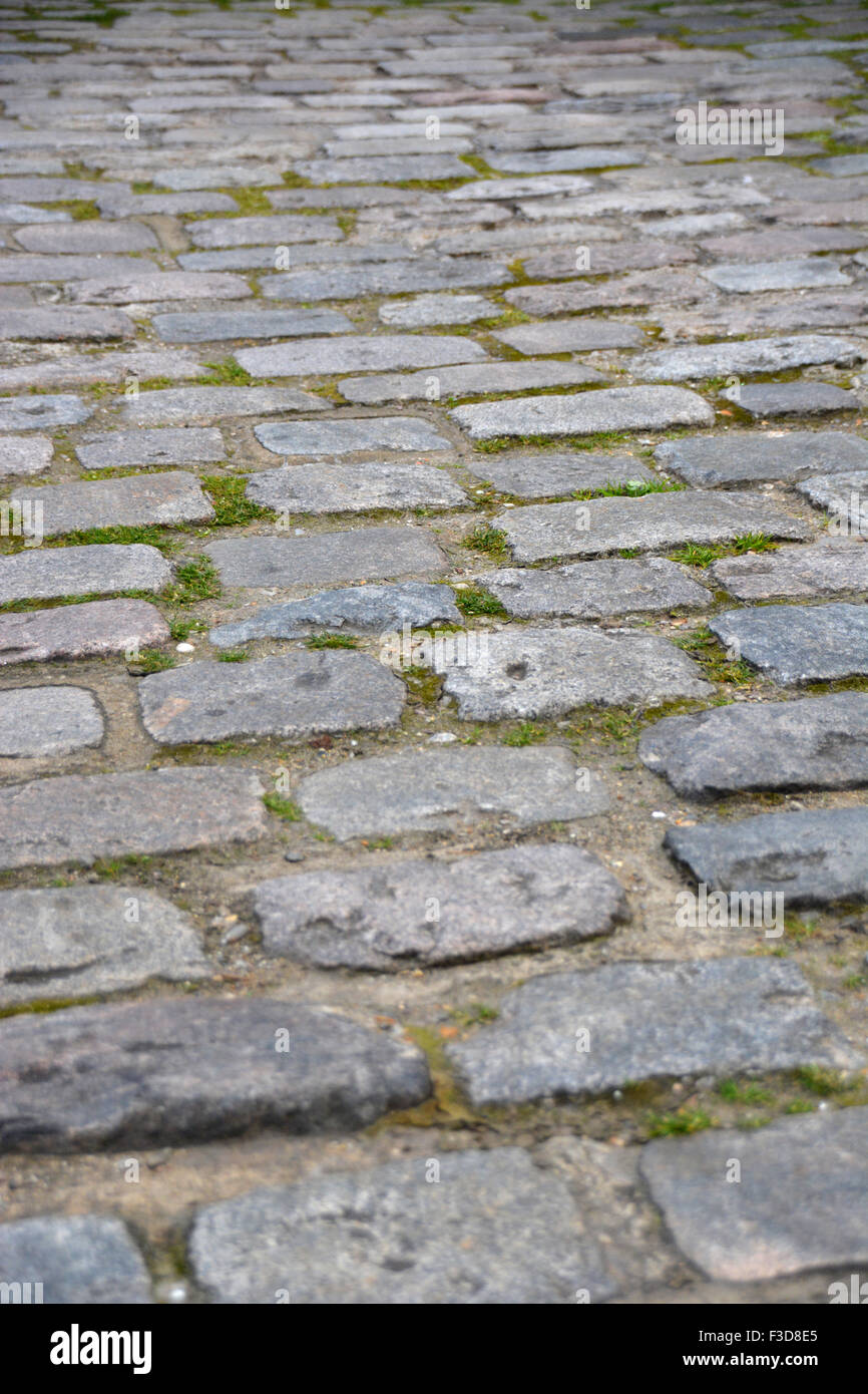 Cobbled street in portrait format Stock Photo - Alamy