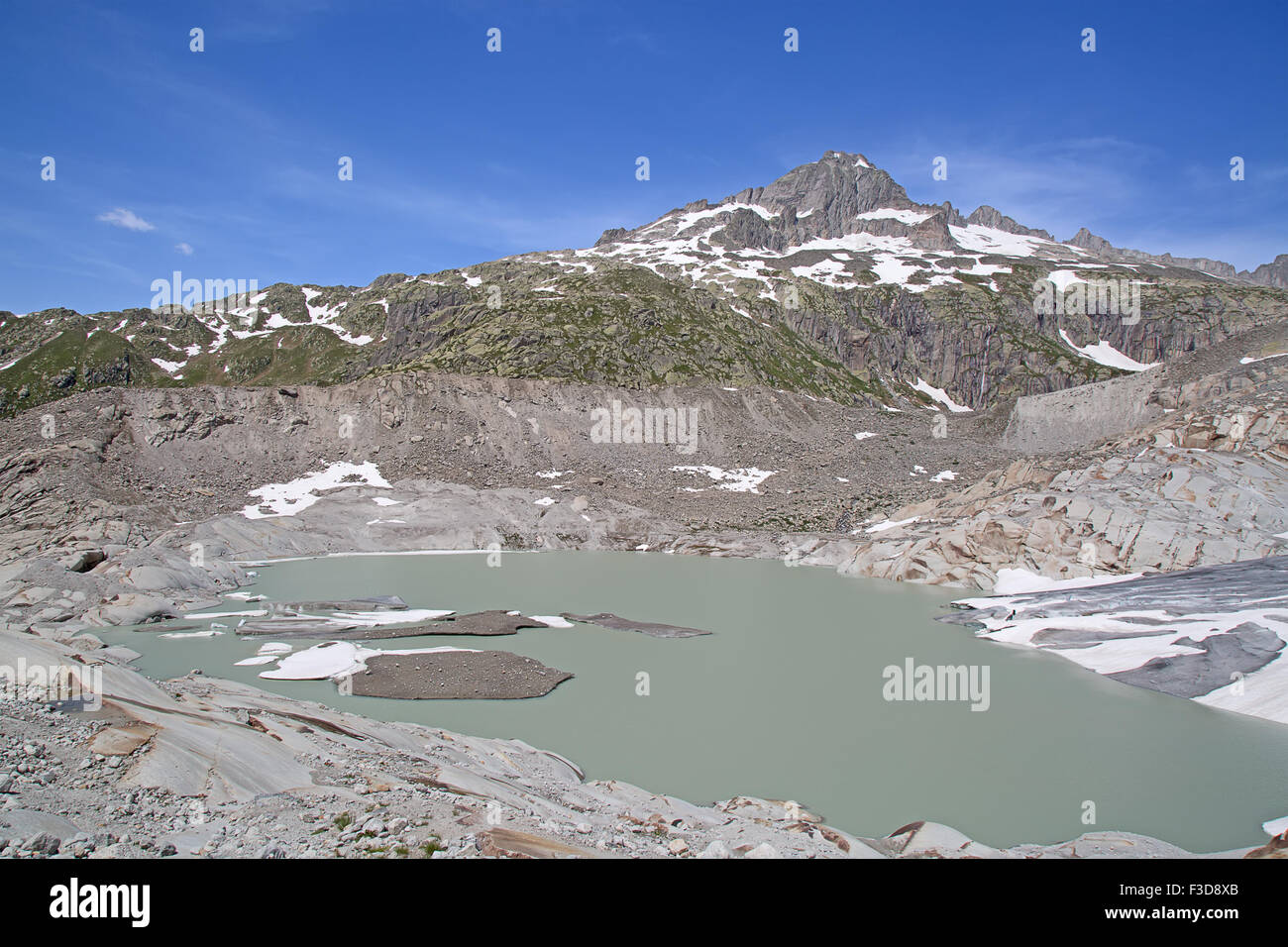Rhone glacier, source of Rhone river Stock Photo - Alamy