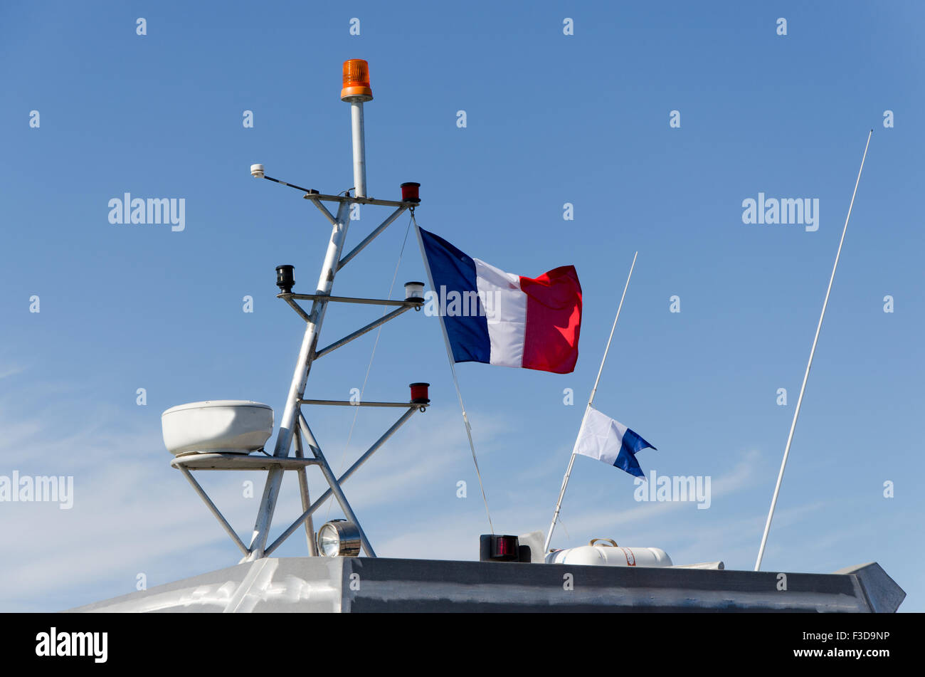 French flag on a boat Stock Photo - Alamy