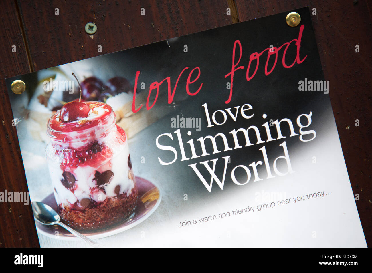 A Slimming World advert on a notice board Stock Photo - Alamy