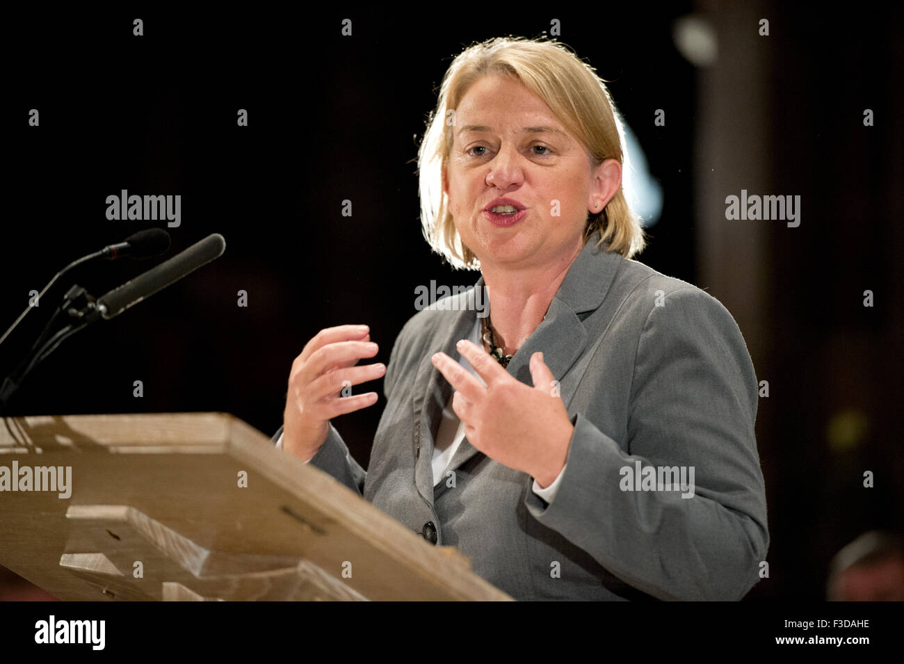 Manchester, UK. 5th October 2015. Natalie Bennett, leader of the Green ...