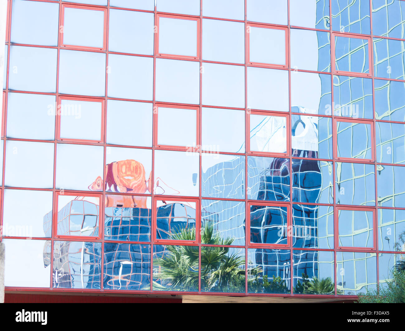 Glass reflection colored. Reflection in glass office building Stock ...