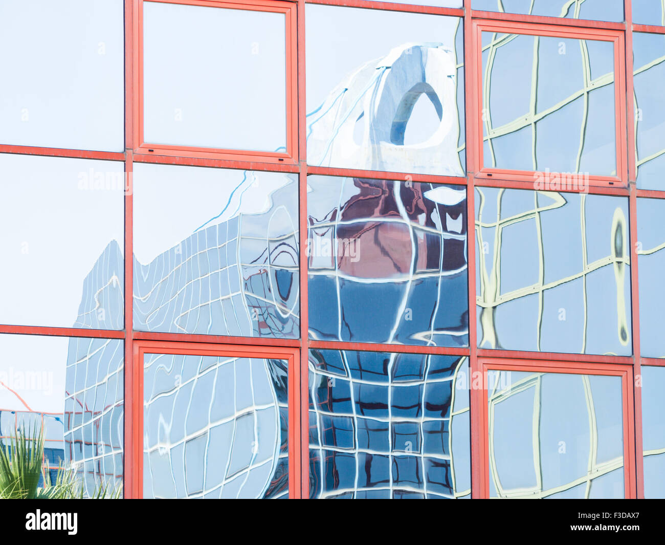 Glass reflection colored. Reflection in glass office building Stock ...