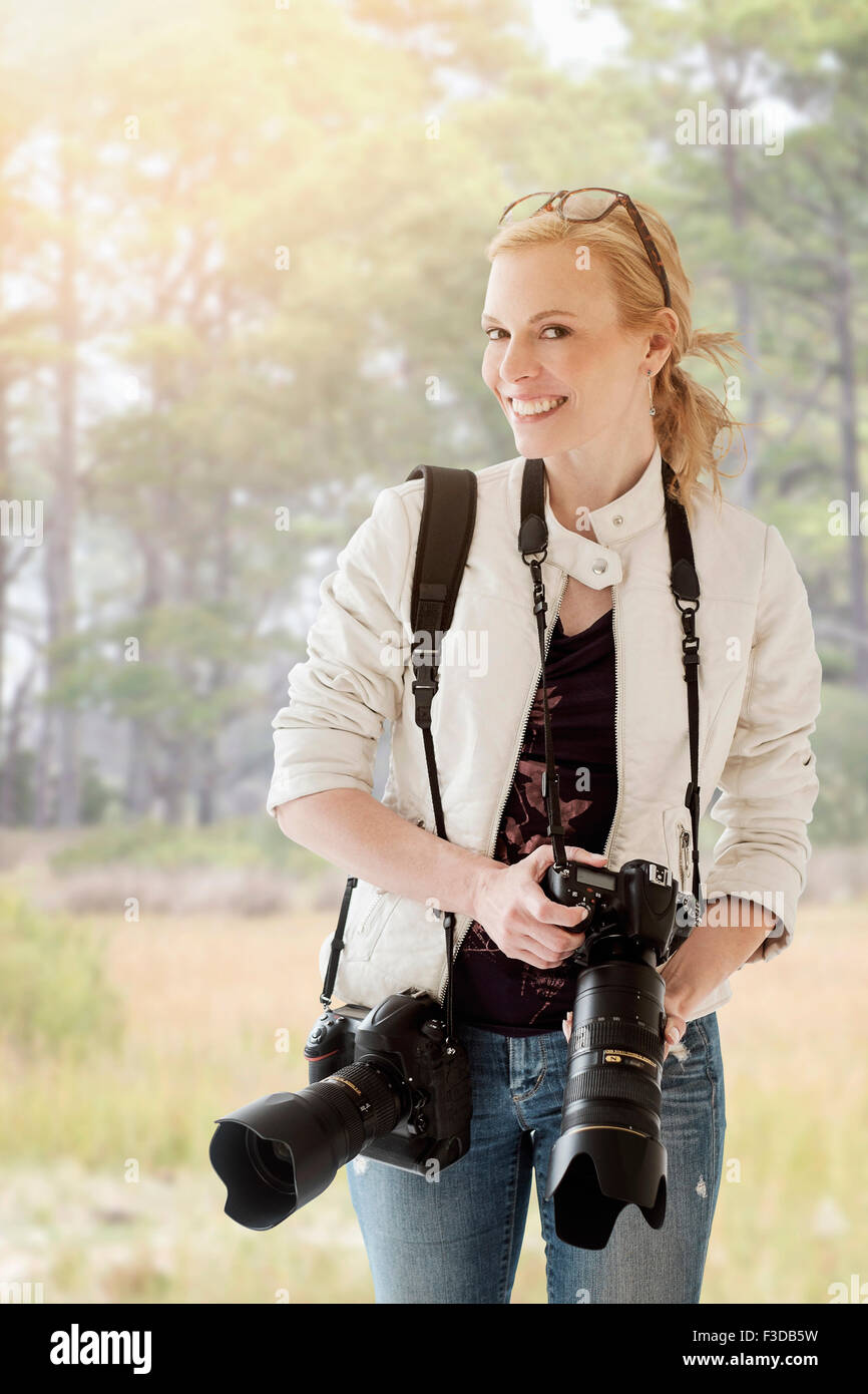 Portrait of female photographer Stock Photo - Alamy