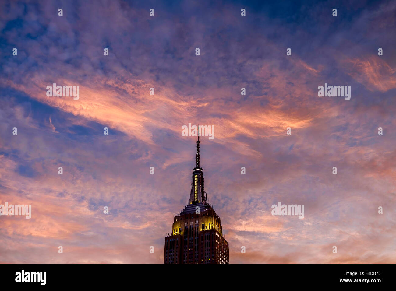 Empire State Building at sunset Stock Photo - Alamy