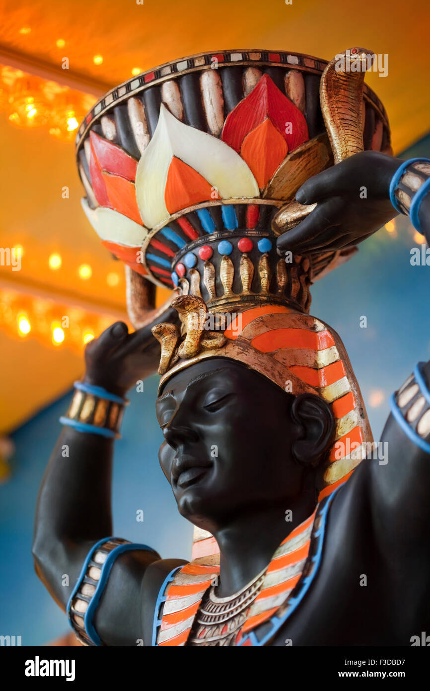 Pharaoh bust cardboard pulp at a fairground Stock Photo - Alamy