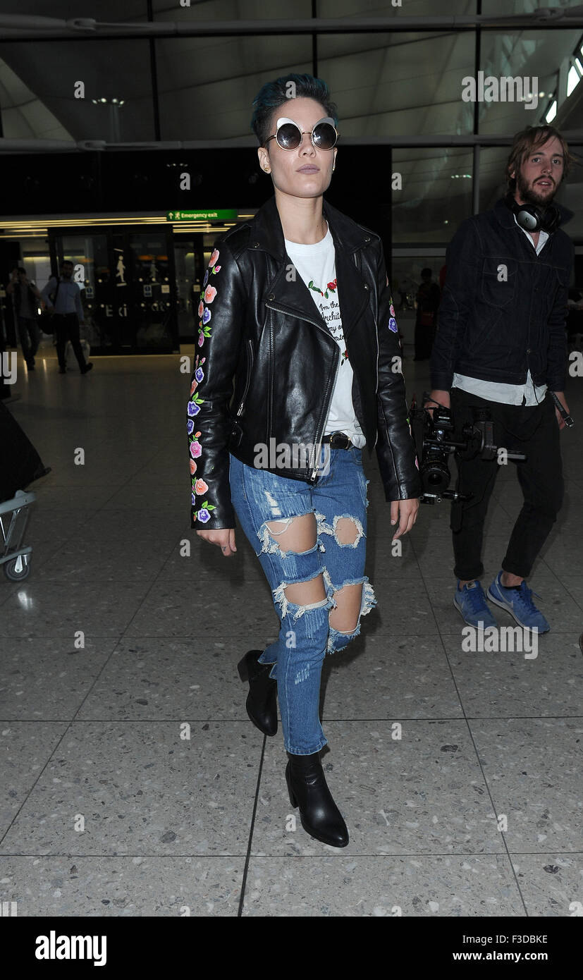 Ashley Nicolette Frangipane aka Halsey, arrives at Heathrow Airport ...