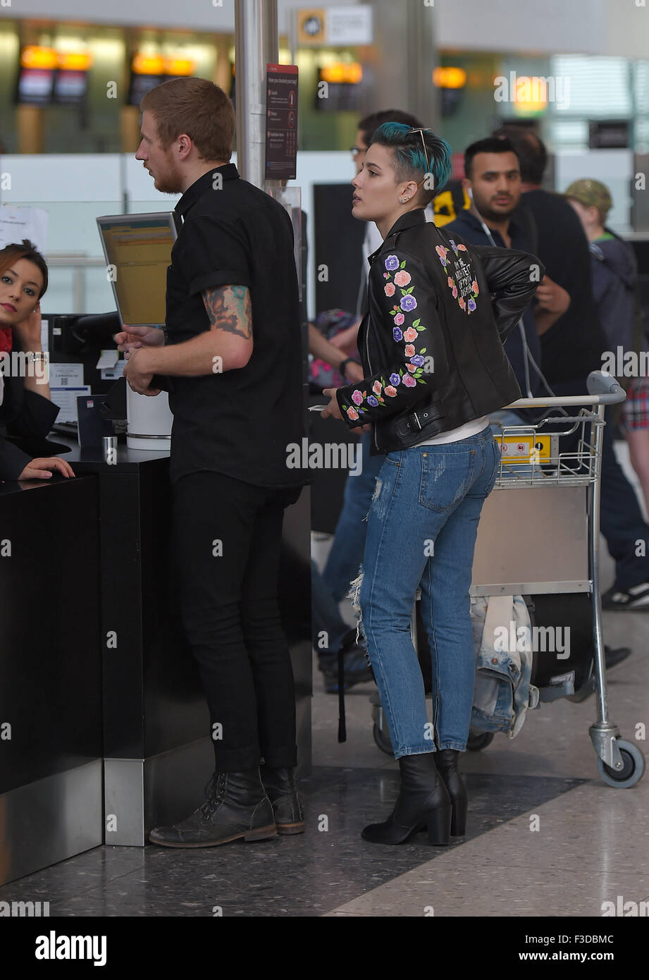 Ashley Nicolette Frangipane aka Halsey, arrives at Heathrow Airport ...