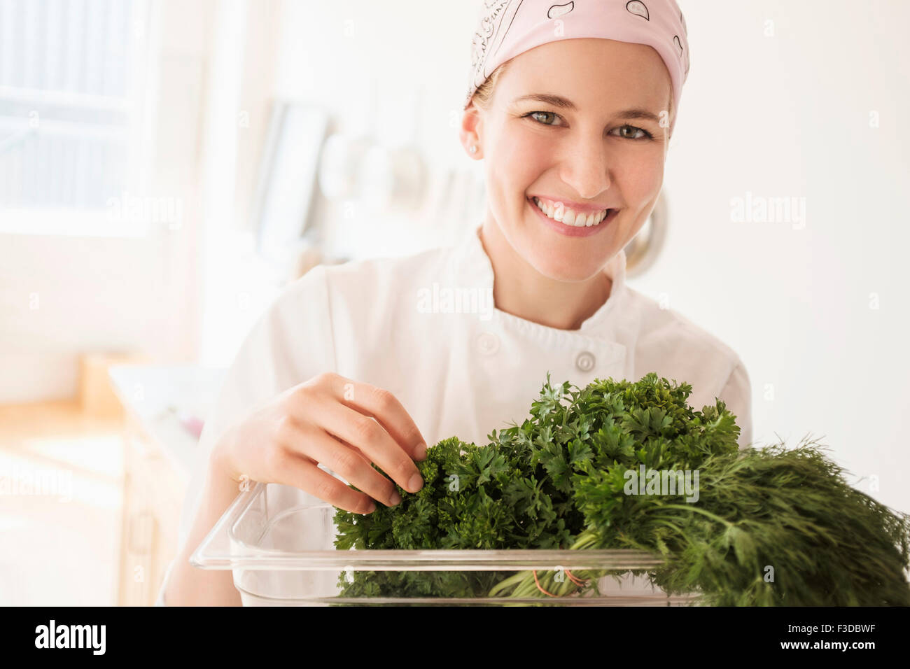 Portrait of chef working Stock Photo - Alamy