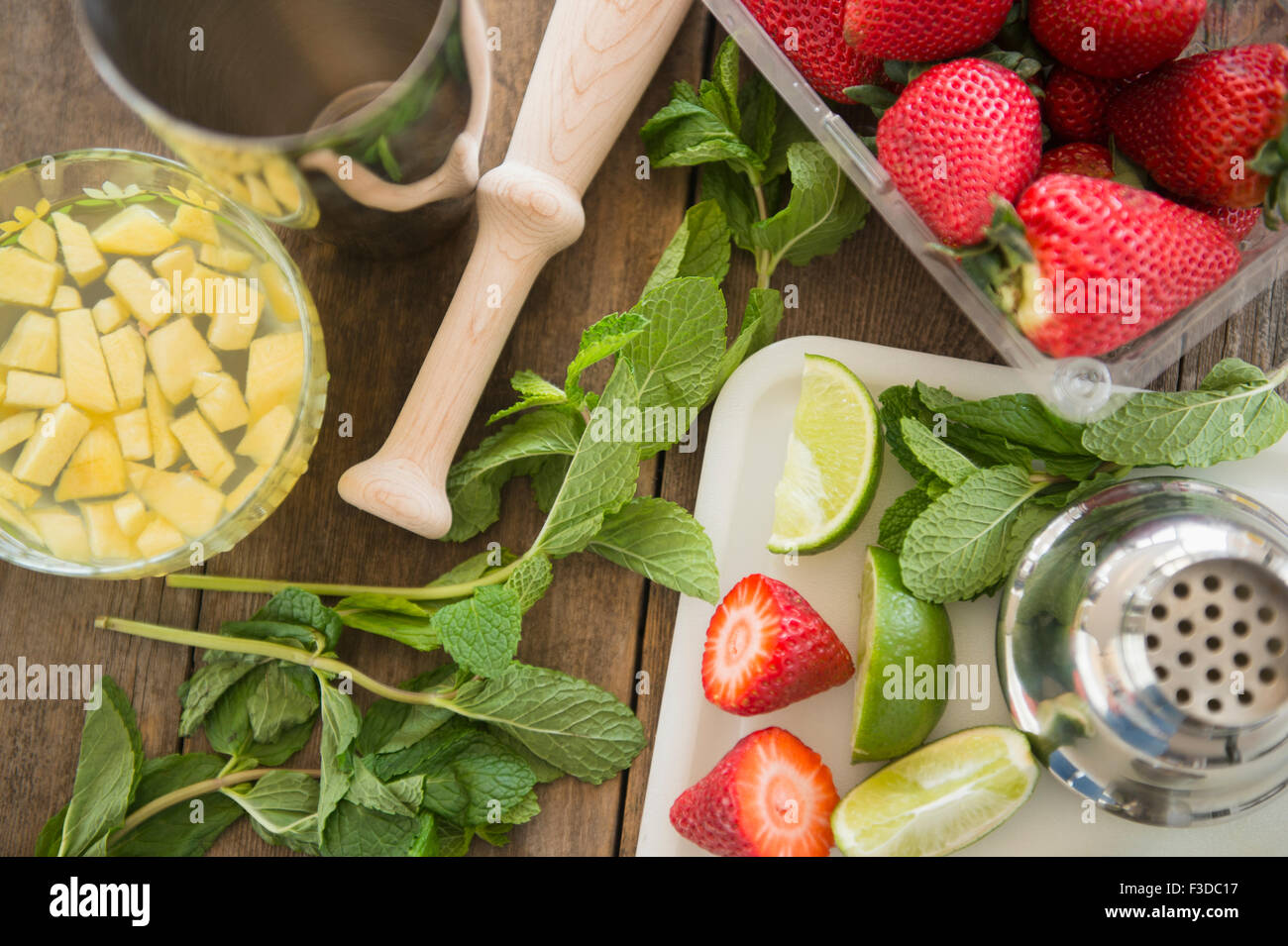 Studio shot of cocktail ingredients Stock Photo - Alamy