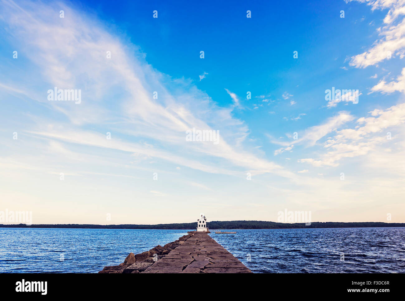 Rockland Breakwater Lighthouse seeing from pier Stock Photo - Alamy