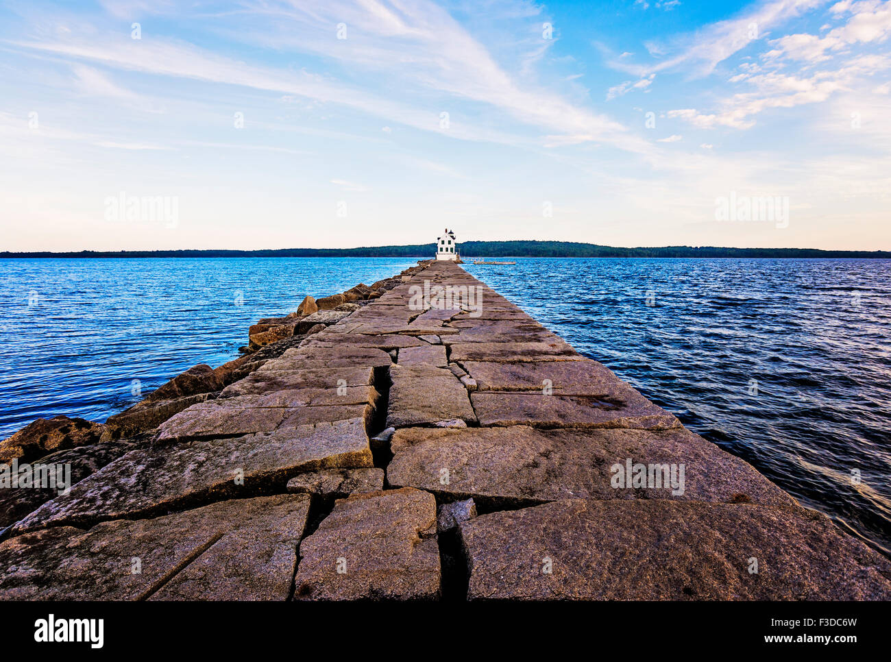 Rockland Breakwater Lighthouse seeing from pier Stock Photo - Alamy