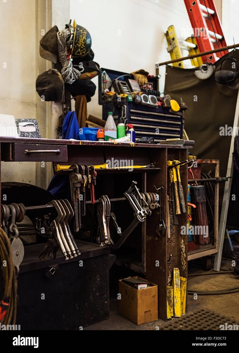 Work tools in workshop Stock Photo - Alamy