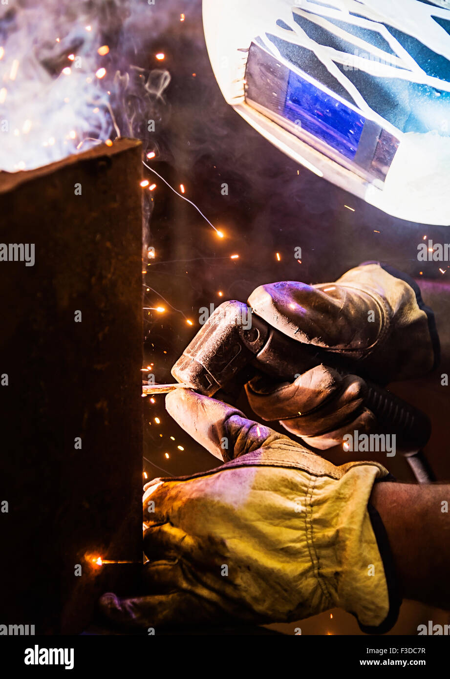 Close-up of welder working Stock Photo - Alamy