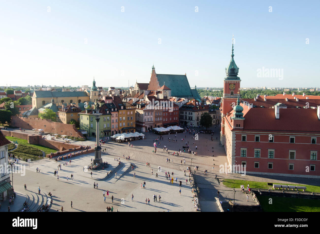 Elevated view of town square Stock Photo - Alamy