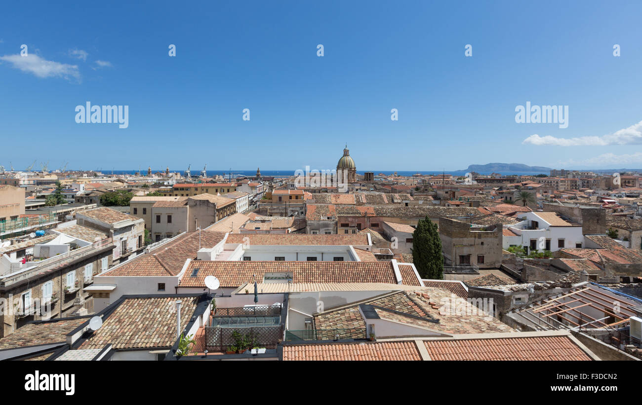 Palermo (Italy) - View over historical center Stock Photo - Alamy